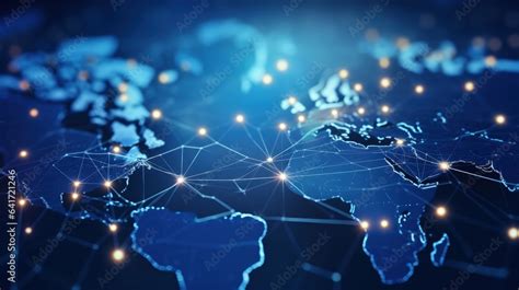 Technological Background With World Map And Network Connections Technology Concept Generative