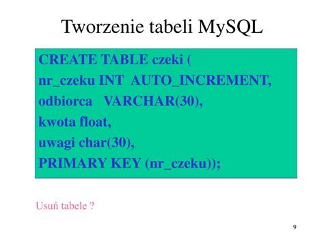 Ppt Tworzenie Bazy Danych Mysql Powerpoint Presentation Free