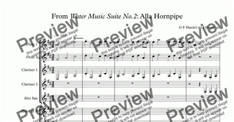 Handel From Water Music Suite No2 Alla Hornpipe Arranged For