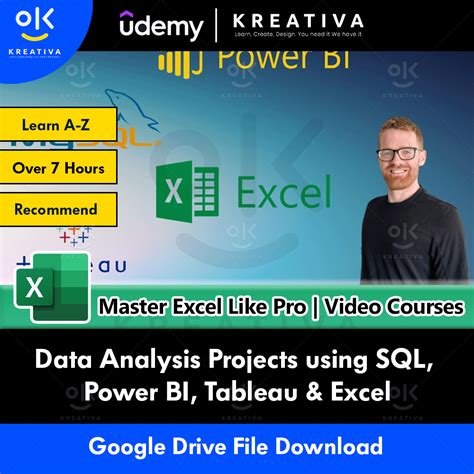 Video Course Data Analysis Projects Using Sql Power Bi Tableau