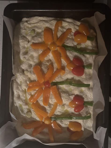 First Real Attempt At Decorating A Focaccia Rbaking