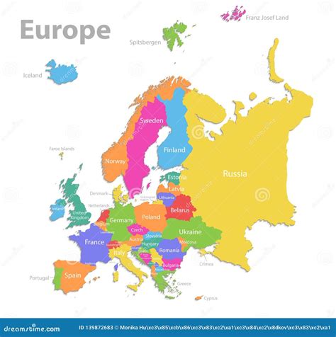 Mapa De Europa Nuevo Mapa Detallado Político Estados Individuales