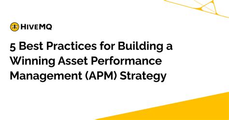 5 Best Practices For Building A Winning Asset Performance Management Apm Strategy