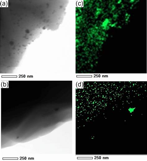 TEM Images Of A Rh ZSM 5 LA And B Rh ZSM 5 IE And EDX Elemental Maps