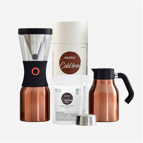 아소부 콜드브루 커피메이커세트 코퍼 핸들키트분쇄원두2팩 Asobu Cold Brew Maker Set Copper 아소부