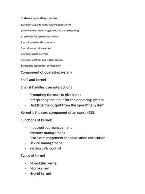 Features Operating System Pdf