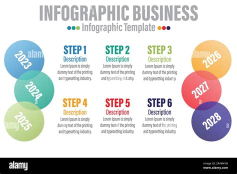 Business Infographic Design Template With Six 6 Steps Six 6 Options Steps Or Processes Can Be