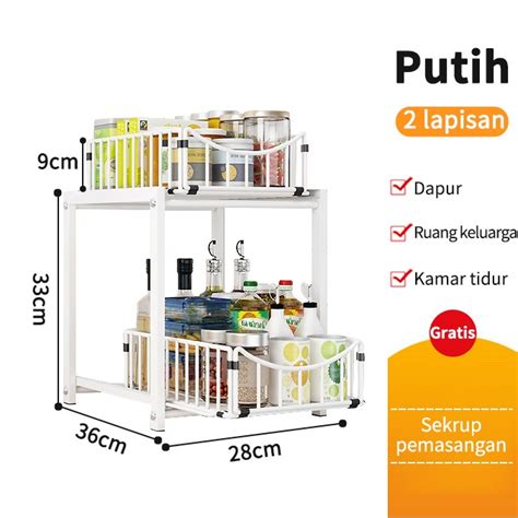 Jual Rak Dapur Bawah Wastafel Kitchen Rack Rak Kabinet Lemari Dapur