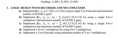 Solved LOGIC DESIGN WITH DECODERS AND MULTIPLEXERS A Chegg Com
