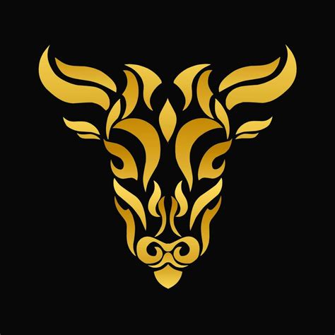 Vector Illustration Graphic Tribal Art Design Golden Bull Head 33890150