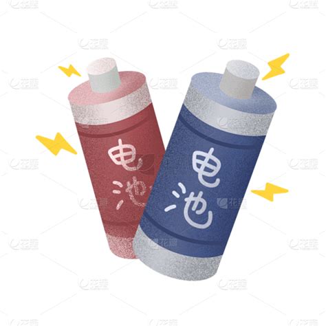 手绘 垃圾分类环保元素贴纸 电池