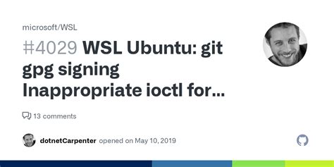 Wsl Ubuntu Git Gpg Signing Inappropriate Ioctl For Device Issue