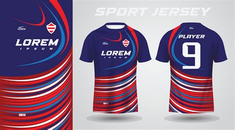 Blue Red Shirt Sport Jersey Design 15155244 Vector Art At Vecteezy