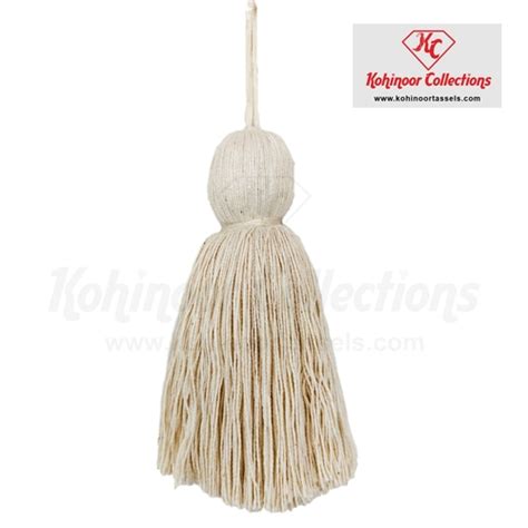 Cotton Tassel Big Natural 10 12 Cm Teardrop Off White Large Size