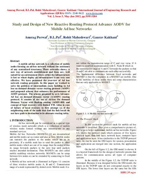 Pdf Study And Design Of New Reactive Routing Protocol Advance Aodv