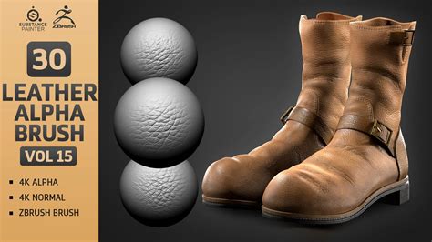 30 Seamless Leather Alpha Brush Flippednormals