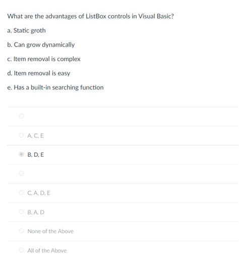 Solved What Are The Advantages Of Listbox Controls In Visual