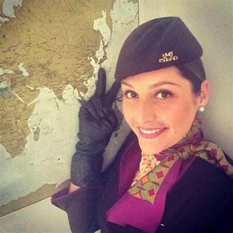 Etihad Airways Stewardess Crewfie Panam84 Flight Attendant