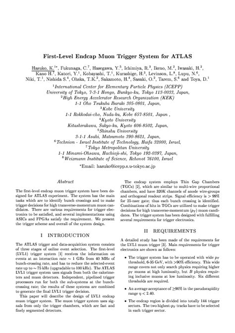 pdf first level endcap muon trigger system for atlas