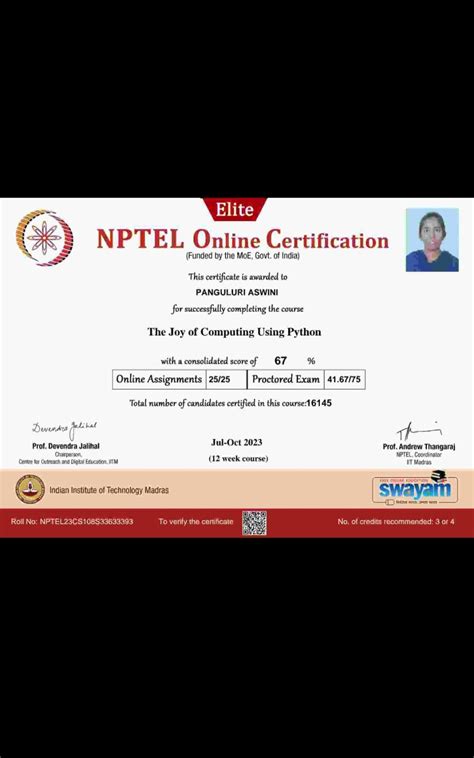 aswini panguluri on linkedin nptel pythonprogramming
