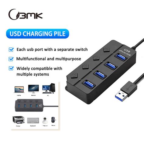 Bmk 4 Port 2 0 Usb Hub Splitter High Speed Multi Splitter Usb Adapter