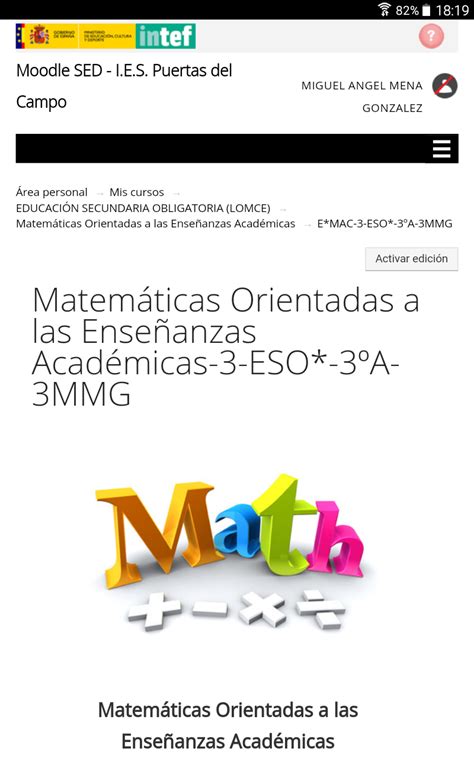 3º Eso Matemáticas Orientadas A Las Enseñanzas Académicas Procomun