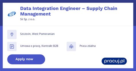 Oferta Pracy Data Integration Engineer Supply Chain Management Sii