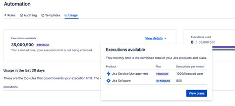 automation understanding the executions available count shown in the