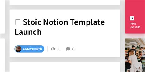 🚀 Stoic Notion Template Launch Indie Hackers