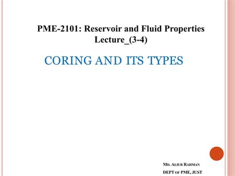 Lecture 3 4 Coring And Core Analysis Pdf