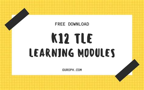 K 12 Learning Modules In Tle Compilations Free Download