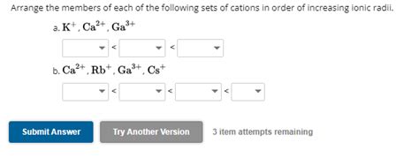 Solved Arrange The Members Of Each Of The Following Sets Of