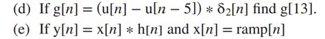 Solved d If g n u n u n5 δ2 n find g 13 e If Chegg