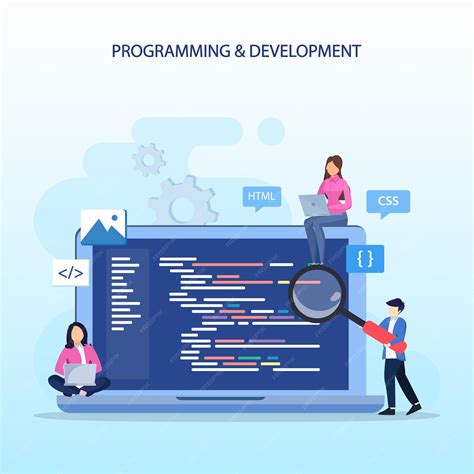 Premium Vector Programmer And Engineering Development Coding Web
