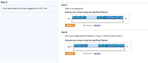Solved A Hair Dryer Draws 6 5a When Plugged Into A 120 V
