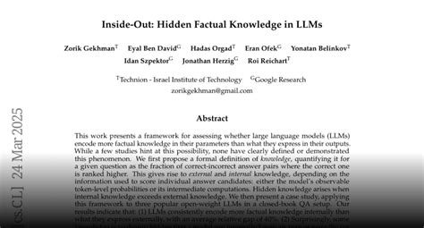 Paper Page Inside Out Hidden Factual Knowledge In Llms