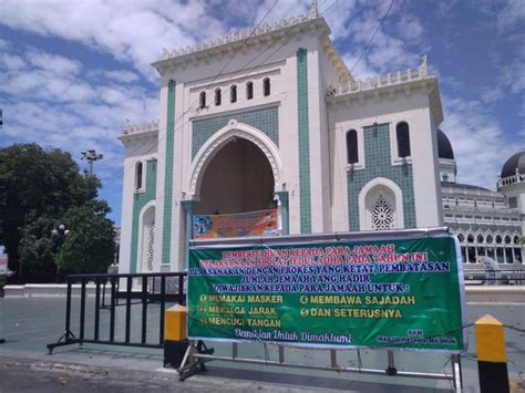 Medan Masih PPKM Darurat Masjid Raya Gelar Salat Idul Adha