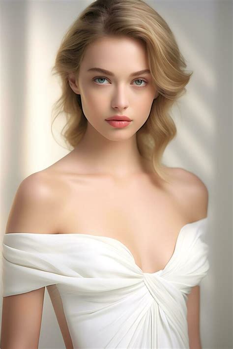 A Beautiful Woman In A Stylish Midi Dress Ai Generated 34845573 Stock