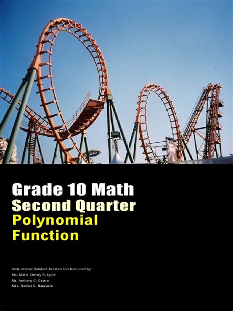 Grade 10 Math Instructional Links And Handout Polynomial Functions 2nd