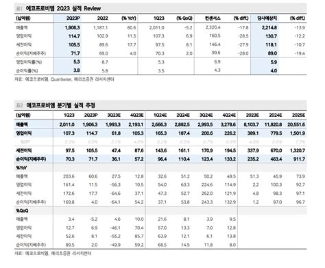 자료 에코프로비엠 2030년 양극재 시장 점유율 161 추정적정주가 36만원 메리츠證