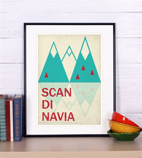 Retro Print Poster Scandinavia Discover Scandinavia