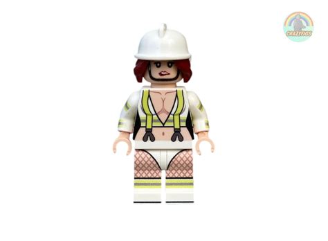 Sexy Bauarbeiterin Lego Minifigur Crazyfigs
