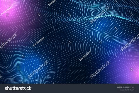 Abstract Waving Dots Particle Technology Background Stock Vector Royalty Free 2218227639