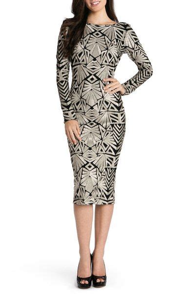 Dress The Population Emery Long Sleeve Sequin Cocktail Dress Nordstrom