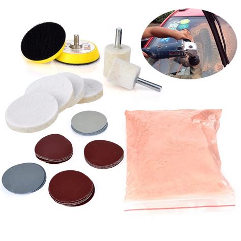 34pcs Mayitr Glass Polishing Kit Deep Scratch Remover 8 OZ 230 G Cerium