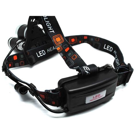 TaffLED Power Headlamp 3 LED 5000 Lumens Cree XM L T6 HD LD Black