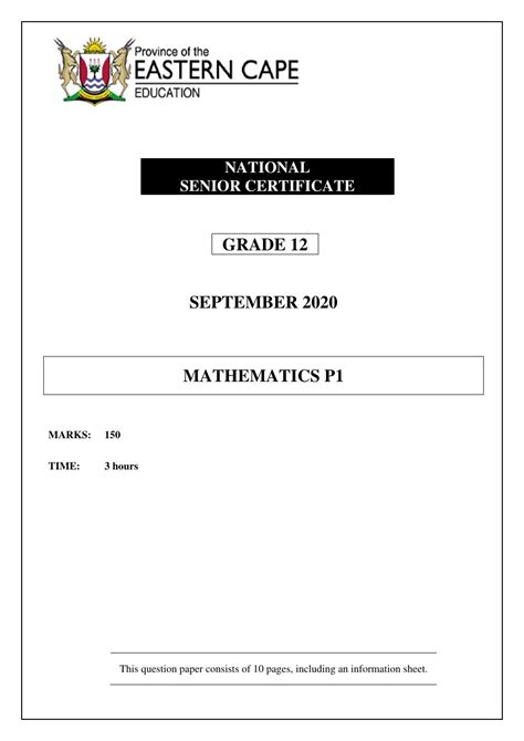 Gr12 Maths P1 Sept 2020 Pdf To Flipbook
