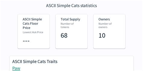 ascii simple cats nft floor price and value