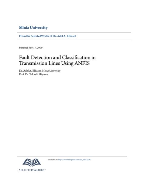 fault detection and classification in transmission lines using anfis