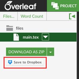Save To Dropbox And Create Protected Projects On Pro Overleaf Online LaTeX Editor
